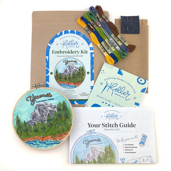 Yosemite National Park Hand Embroidery Craft Kit - Keller Design Co.