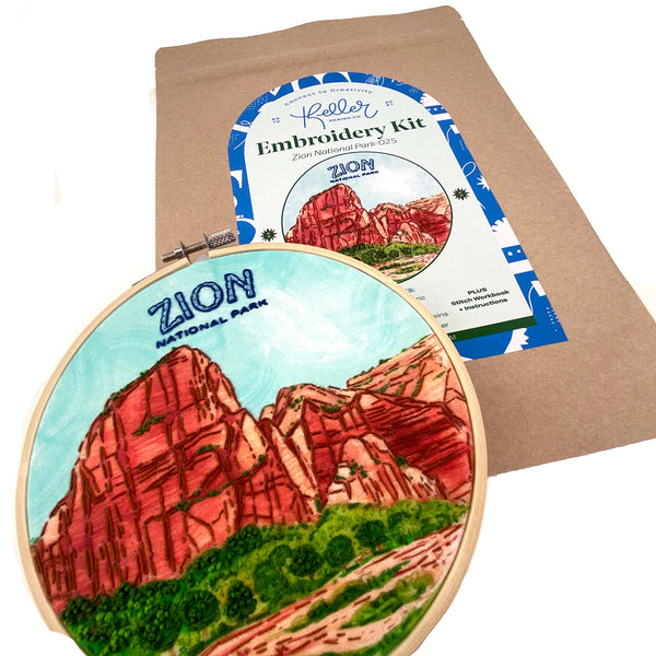 Zion National Park Hand Embroidery Kit - Keller Design Co.