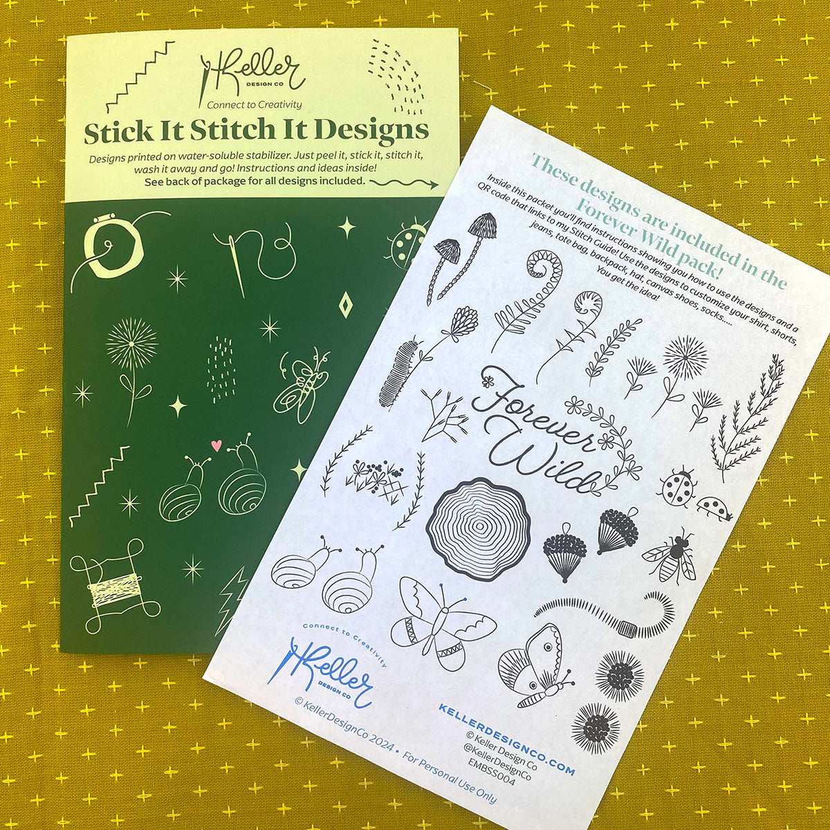 1-Stick It Stitch It Water Soluble Embroidery Patterns-Forever Wild ...