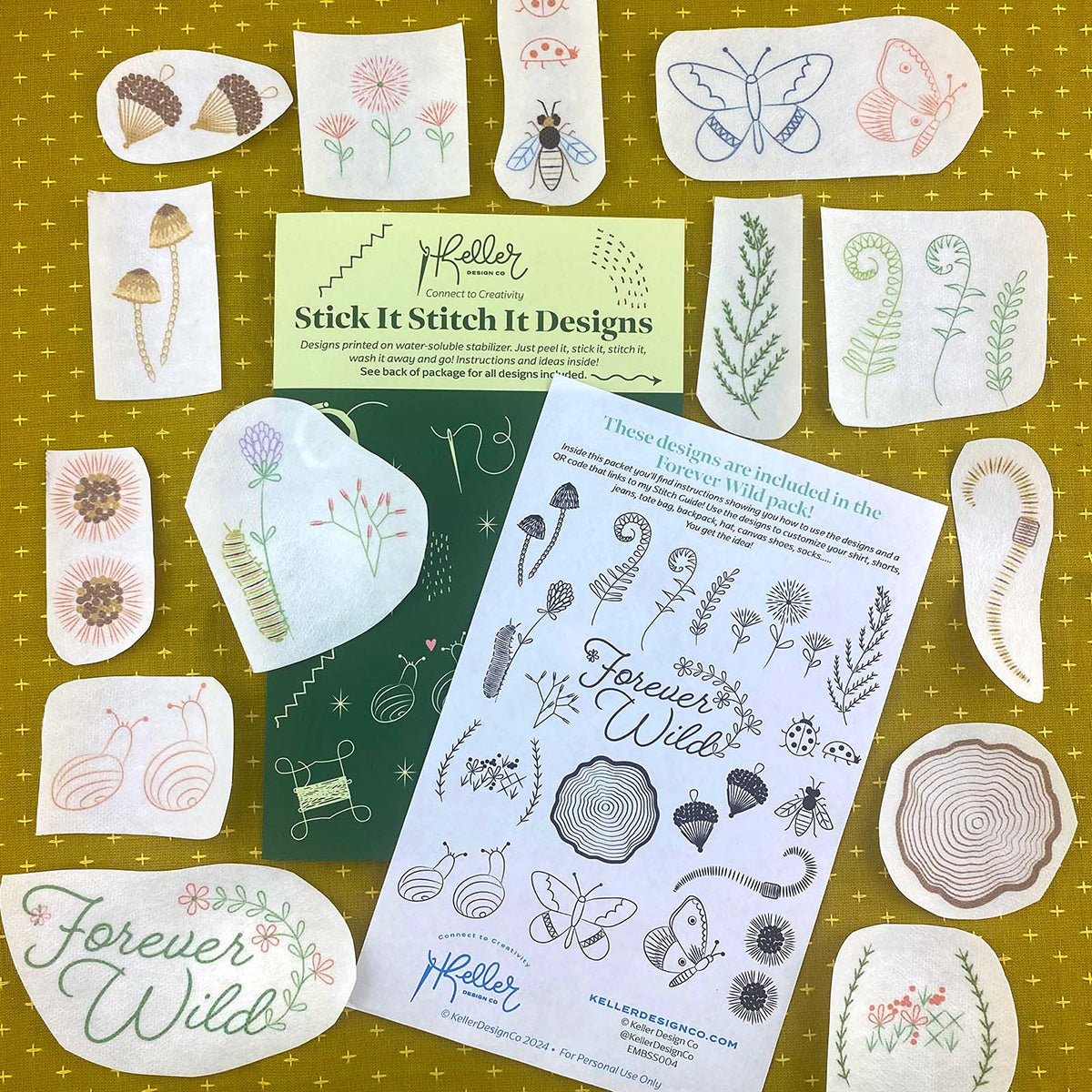 1-Stick It Stitch It Water Soluble Embroidery Patterns-Forever Wild ...