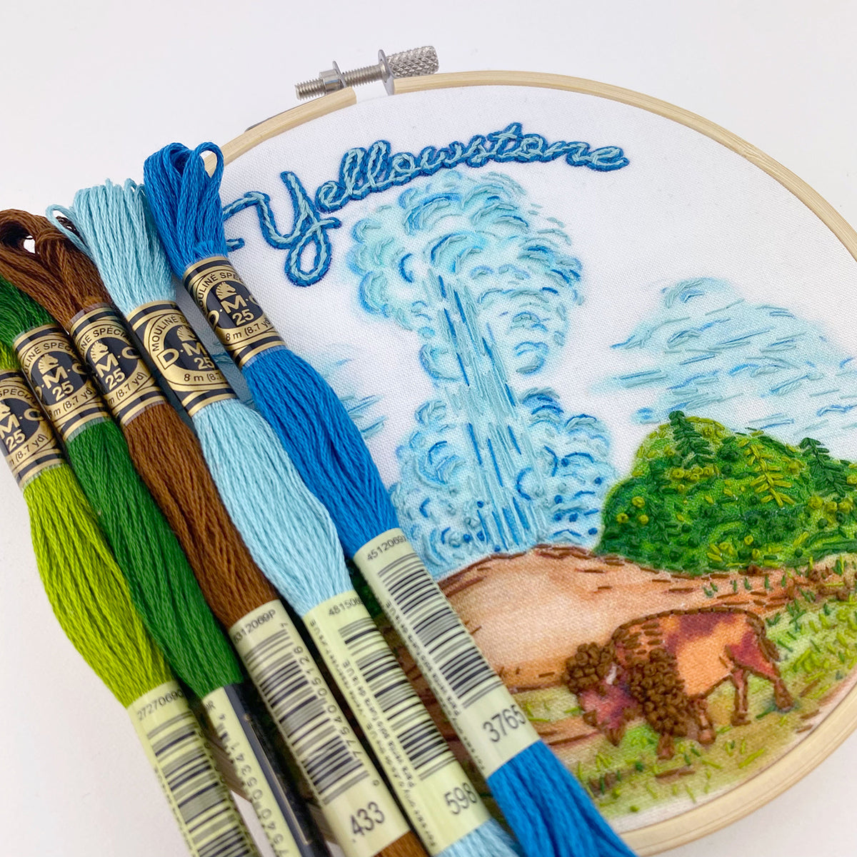 Yellowstone National Park Hand Embroidery Craft Kit - Keller Design Co.