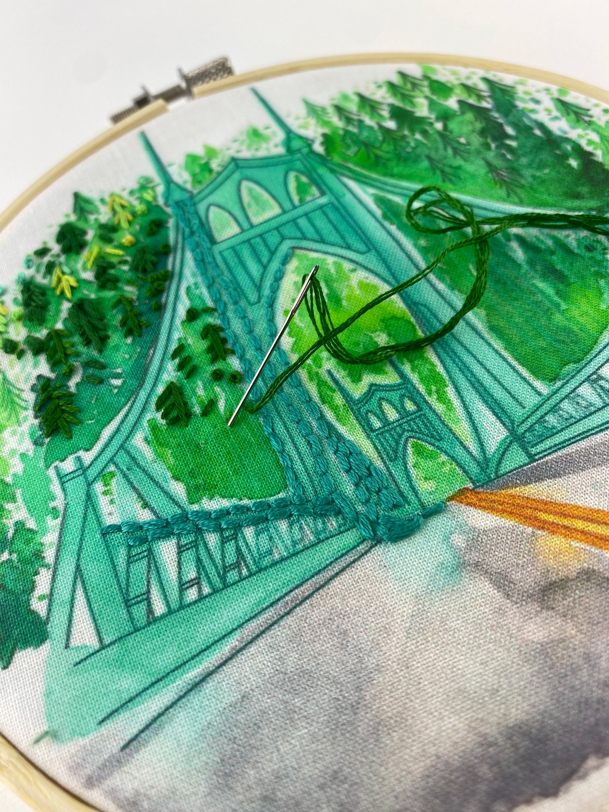 St Johns Bridge Embroidery Kit - Keller Design Co.