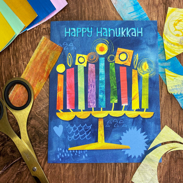 Happy Hanukkah Menorah Greeting Card - Keller Design Co.