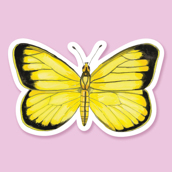Yellow Butterfly Sticker - Keller Design Co.